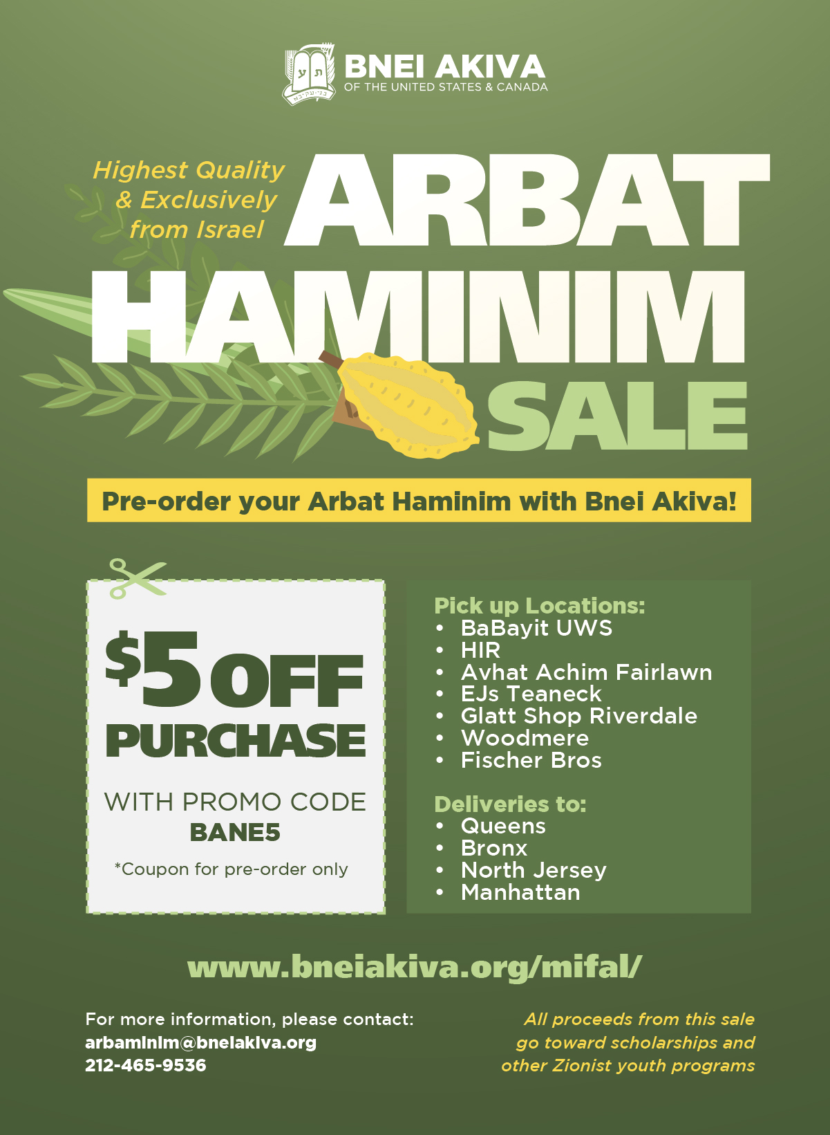 Arbat Haminim Sale - Bnei Akiva of the US & Canada